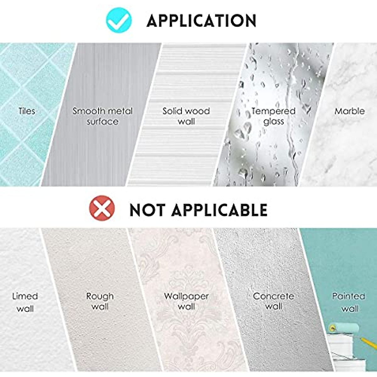 AJayHao 2-Pack Corner Shower Caddy Shelf With Inside Hooks, Wall Mounted Rustproof Bathroom Organizer Basket, No Drilling Traceless Adhesive,304 Stainless Steel Storage Rack.