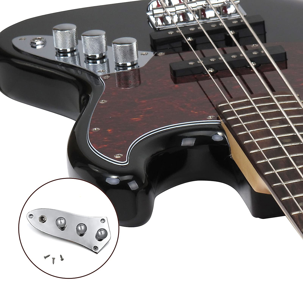 Prewired J Bass Wiring Harness Plate Set 1 Tone 2 Volumes 1 Jack Fully Loaded Control for Fender Electric Jazz Bass