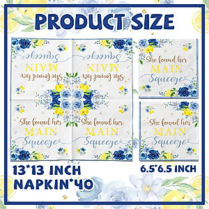 She Found Her Main Squeeze Bridal Shower Napkins, 40Pcs Lemon Napkins Lemon Bridal Shower Lemon Napkins Disposable She Found Her Main Squeeze Lemon Bridal Shower Decorations Napkins