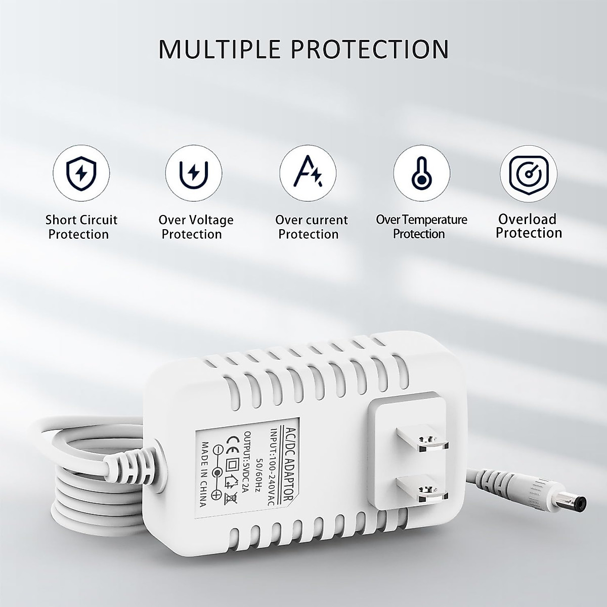 BOEEA 5V Power Cord Replacement for Graco Duetsoothe Swing, Charger for Simple Sway and Nova Baby Swing, 6.6 Ft Charging Cable, White