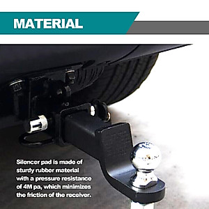 3 Pack 2-inch Hitch Receiver Silencer Pad for Adjustable Ball Mounts Reduces Rattle & Eliminate Noise, Provides Cushion Between Hitch Receiver and Tow Hitches, Black