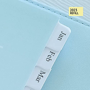 Fan&Ran 2023 Planner Binder Set A6 - Weekly and Monthly Refills, Budget Sheets, Cash Zipper Pocket, Personal Size, Sky Blue