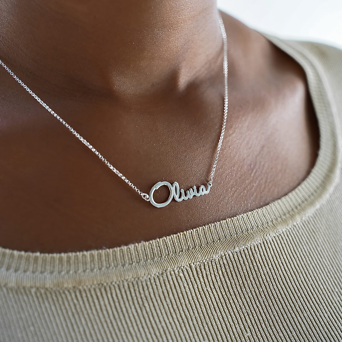 AJ's Collection Name Necklace Personalized Sterling Silver Custom Name Necklace