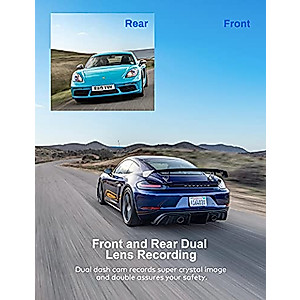 4K Dual Dash Cam, 200mAh Battery, Front and 1080P Inside Car Driving Recorder, IR Night Vision for Taxi Driver, 170° Wide Angle, WDR, G-Sensor, Parking Monitor, Loop Recording, Support GPS 128GB Max