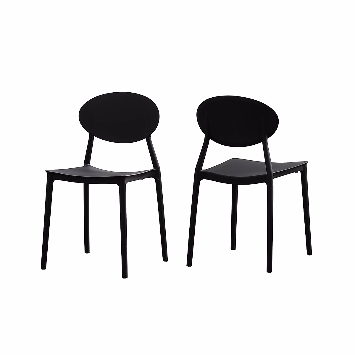 Christopher Knight Home Brynn Outdoor Plastic Chairs (Set of 2), Black