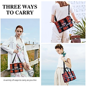 Tote Bag for Women, Canvas Carry-On Shoulder Bag Weekender Bags for Work, Daily Life (Striped Red)