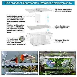 Fish Egg Incubator Tumbler Aquarium Cichlids Fish Hatchery with Aquarium air Pump，Isolation Fish Breeding Box, Small Fish net and Small Aquarium tweezer