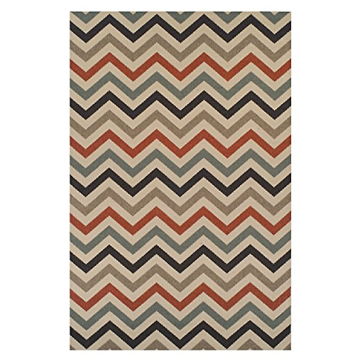 SUPERIOR Area Rugs for Bedroom, Farmhouse, Kitchen, Entryway, Laundry Room | Living Room Decor | Chevron Indoor Outdoor Collection, 4' x 6', Beige