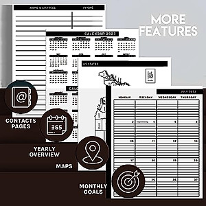 HARDCOVER Daily Leather Planner Weekly Monthly - 8.5x11 - Ensight Academic Planner Business Personal or Student - Pen Holder, Bookmark, Notes Pages, Thick Paper, July 2023 - June 2024 (Brown)