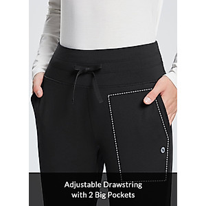 BALEAF Women's Sweatpants Fleece Lined Pants High Waisted Sweat Pants Winter Thermal Ski Hiking Joggers Black XL