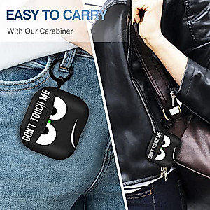 Youtec for Airpods 3 Case 2021, Don't Touch Me for Airpods Cover with Keychain/Lanyard Soft Cute Shockproof Cover for Women Men Compatible with for Airpods 3 Charging Case -Black