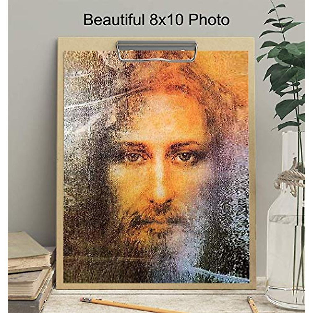 Jesus Christ Wall Art - Jesus Wall Decor - Religious Christian Room Decor for Bedroom, Home, Church - Catholic Gifts - Inspirational Gift for Pastor, Priest, Ordained Minister - Picture Poster
