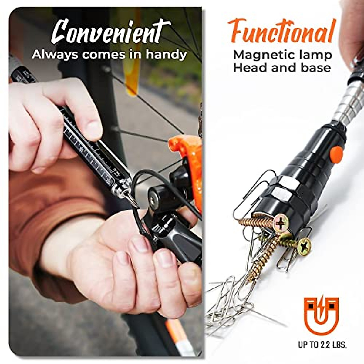 Telescoping Magnetic Pickup Tool, 6 in 1 Multi Tool Pen with Touchscreen Stylus, Ruler, Phillips Screwdriver, Flathead, Ballpoint Pen, Cool Gadgets Birthday Gifts for Men, Husband, Boyfriend