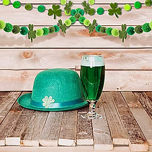 3 Pieces St. Patrick's Day Felt Balls Garland Ball Banner Irish Wool Pom Pom Garland Shamrock Banner Hanging Decoration for St. Patrick's Day Party Holiday
