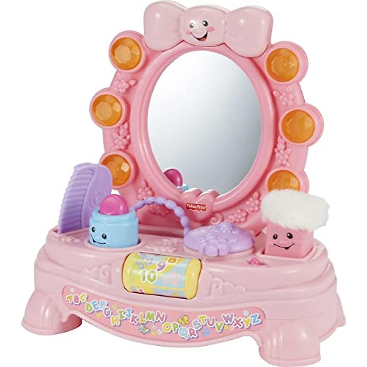 Fisher-Price Laugh & Learn Baby Toy, Magical Musical Mirror, Pretend Vanity Set with Light Sounds and Learning Songs for Infant to Toddler