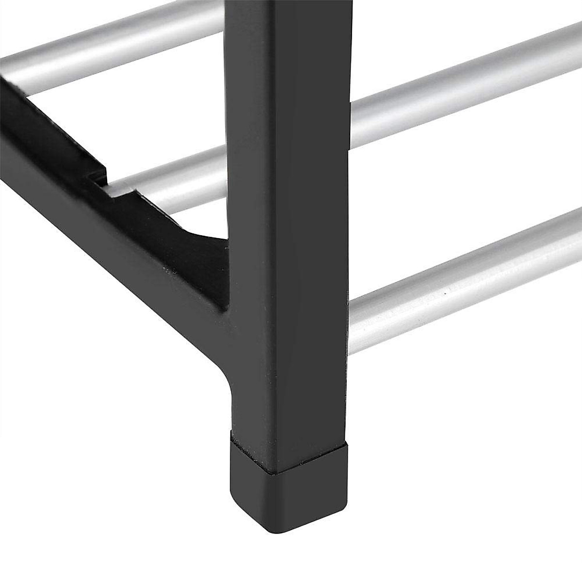 Gorgeri Shoes Rack, Plastic + Aluminum Metal Shoe Storage Organizer Standing Shelf DIY Home Organizer (3 Tiers: 50 * 19 * 42cm / 19.69 * 7.48 * 16.54in)