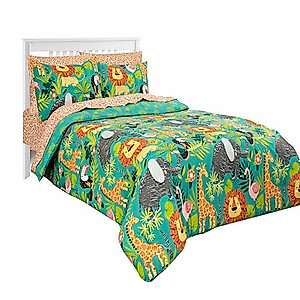 Kidz Mix Jungle Safari Bed in A Bag, Twin