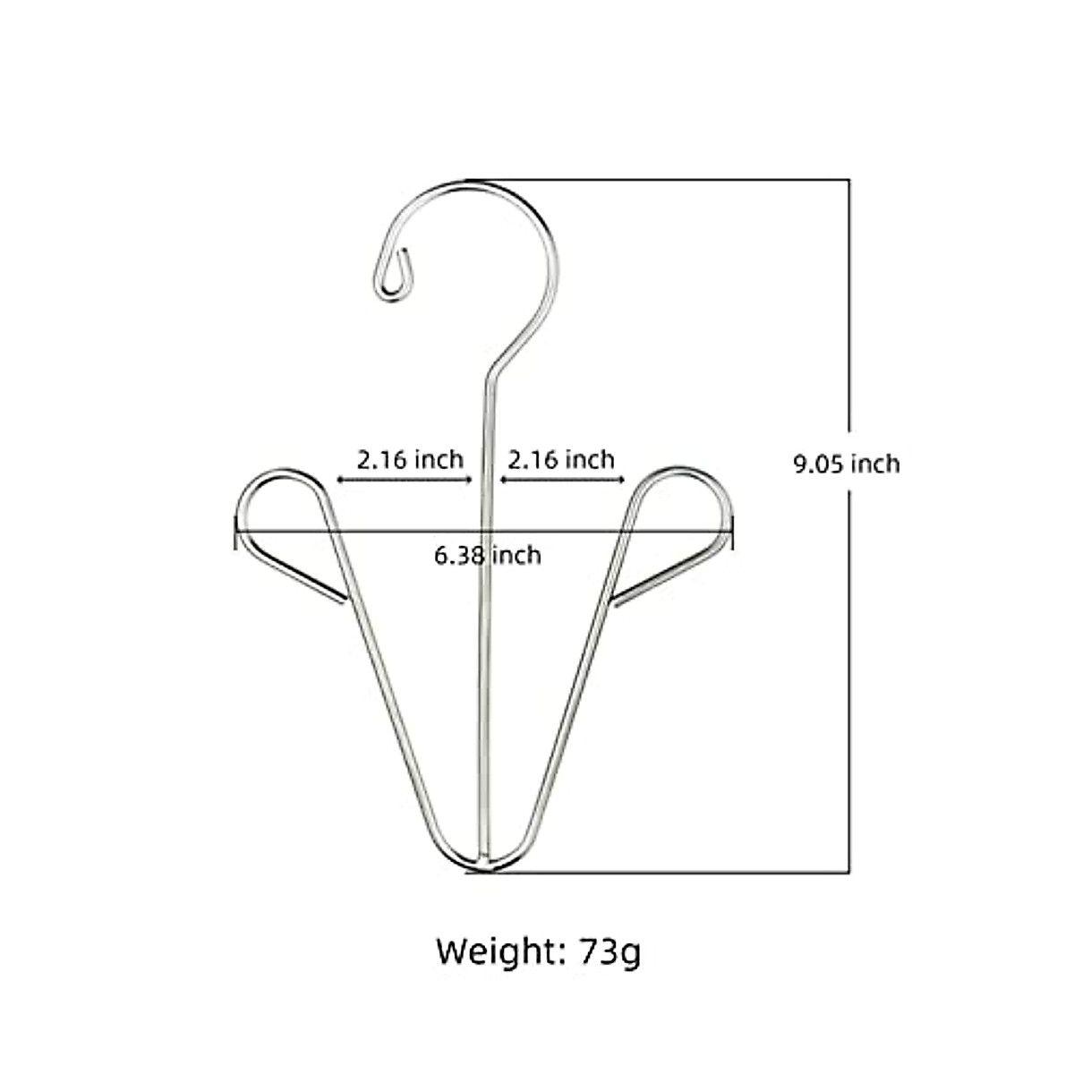 【3-Pack】 Waikas Space Saving Hangers for Shoes, 23cm, 304 Stainless Steel