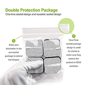 AUVON TENS Unit Pads Electrode Patches with Upgraded Self-Stick Performance and Non-Irritating Design for Electrotherapy