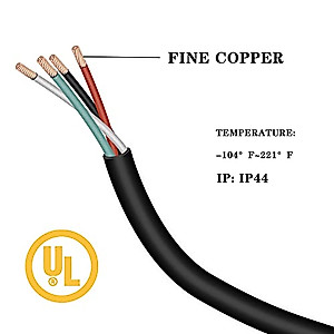 25Ft 50Amp Generator Extension Cord 6 Gauge STW 6/3+8/1 Generator Cord 14-50P Removed Outer Jacket RV/Generator Power Cord