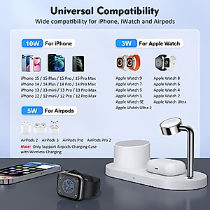 Sildark Magnetic Wireless Charger for iPhone: 3 in 1 Charging Station for Multiple Device Apple - 18W Fast Mag-Safe Charger Dock Stand for iPhone 15 14 13 12 Pro Max Apple Watch iwatch & Airpods