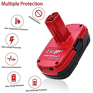 3.0Ah 19.2V DieHard C3 Battery Compatible with Craftsman 19.2 Volt Battery Lithium ion 11375 11376 130279005 1323903 130211004 130279003 130279017 315.115410 315.11485 315.PP2011 315.PP2020 2 Pack