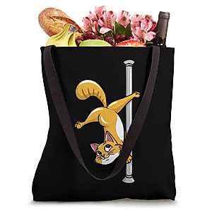 Funny Pole Dancing Cat Lover Gift Pole Dancer Fitness Gifts Tote Bag
