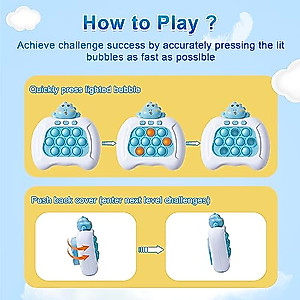 Pop Light Up Game, Handheld Fidget Light-up Pop Toys for Kids 6-12, Push Pop Sensory Toys with Memory Games, Stress Relief Pop Puzzle Game for Boy Girl Teens