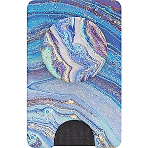 PopSockets Phone Wallet with Expanding Phone Grip, Phone Card Holder - Lilac Agate