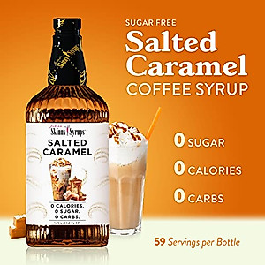 Jordan's Skinny Syrups Sugar Free Salted Caramel Coffee Syrup, 1.75L - Gluten Free, Keto Friendly
