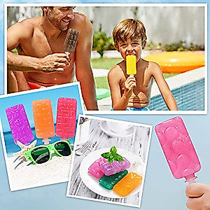 2Pcs 4-cavity Ice Popsicle Molds, 1pcs Love Shape and 1pcs Braided shape, Silicone Tray Each With Lids and 4 Slots and 4 Plastic Sticks - Ideal for Homemade Ice Cream, Cheese, Chocolate, etc