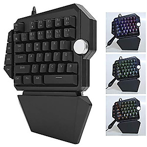 070 44 Keys One Handed Keyboard, RGB Backlight Mechanical Keyboard, Gaming Keyboard for PC, Computer Peripherals
