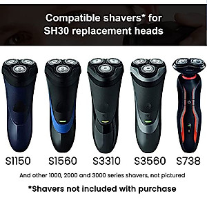 SH30 Replacement Heads for Philips Norelco Shaver Series 3000, 2000, 1000 and S738 with Durable Sharp Blade, Comfortcut Replacement Blades, Razor Blades for Philips Norelco S1560, SH30 Philips Head