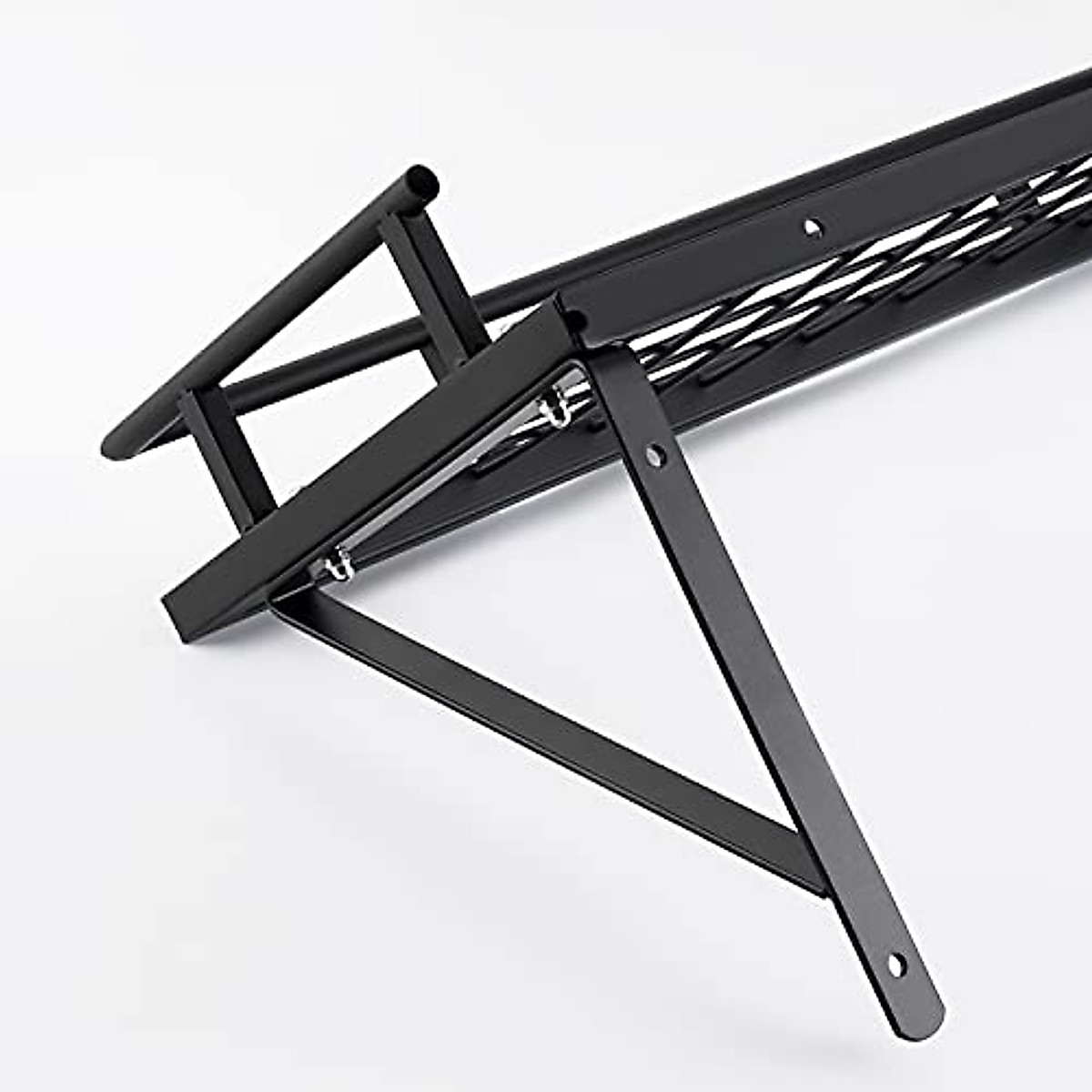 KES Kitchen Pot Pan Rack 24 Inch Hanging Storage Organizer Wall Shelf With Hooks Wall Mounted Matte Black, KUR215S60-BK