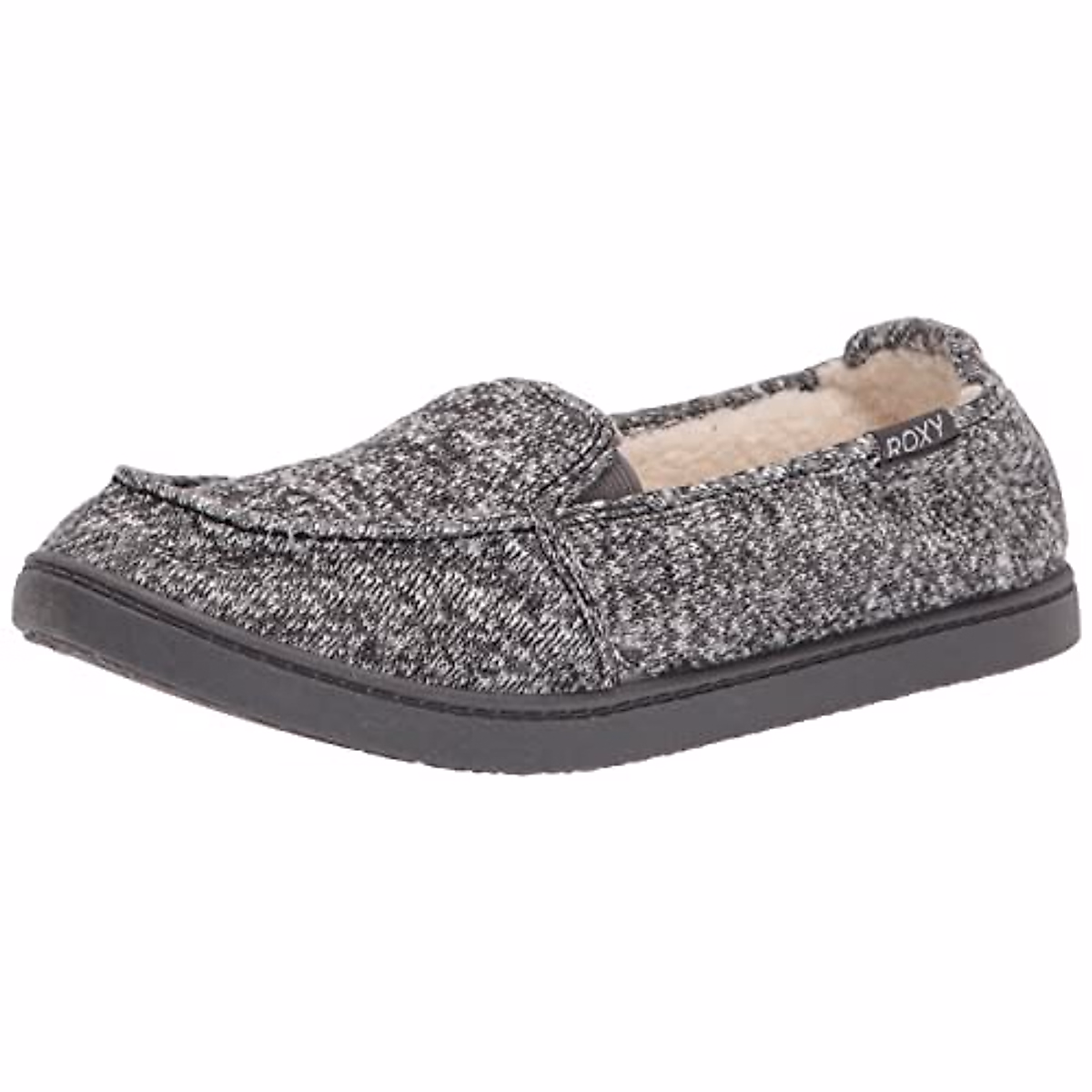 Roxy womens Minnow Faux Fur Slip on Shoe Sneaker, Black 214, 7.5 US