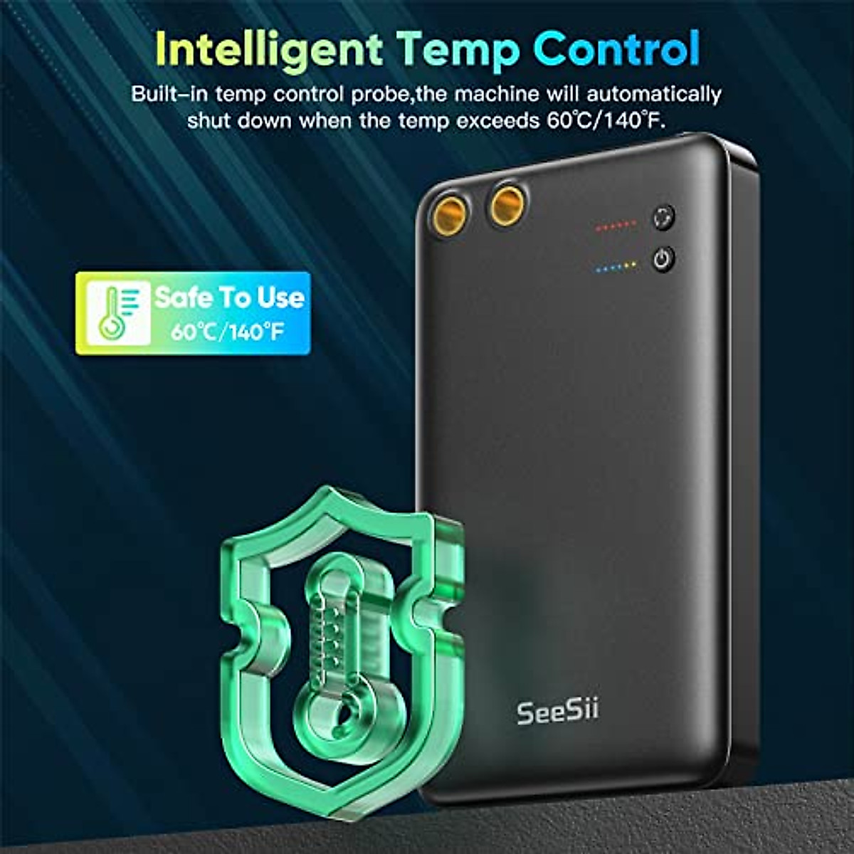 Battery Spot Welder, Seesii 6 Gear Adjustable Portable Spot Welder, 5000mA-h Mini Spot Welding Equipment with 5m Sheets & 4X4 Holders for 0.1/0.15mm Nickel Strip Welding & Making DIY Battery Packs