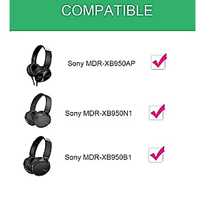 Professional Earpads Cushions Replacement for Sony MDR-XB950 XB950BT XB950B1 XB950N1 XB950AP Over-Ear Headphones (Black)