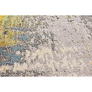 Unique Loom Chromatic Collection Modern Rustic & Vibrant Abstract Area Rug for Any Home Décor, 8 ft x 10 ft, Beige/Gray