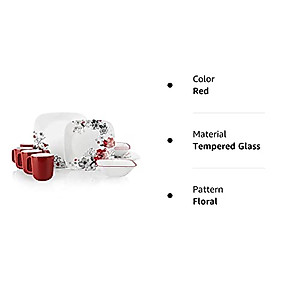 Corelle Chelsea Rose Chip & Break Resistant 16pc Dinner Set, Service for 4