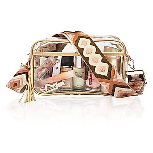 XSUIOY Clear Crossbody Bag Stadium Approved Clear Purse Bag for Women with Adjustable Strap Clear Stadium Bag for Concerts Sports Events Festivals(yellow)