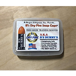B's Dry Fire Snap Caps - A.K.A. B's Dummy's - Dummy 9mm Luger Training Caps (5 Pack) (Orange Nickel)