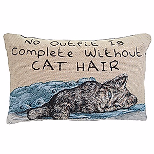 Manual 12.5 x 8.5-Inch Decorative Throw Pillow, Without Cat Hair
