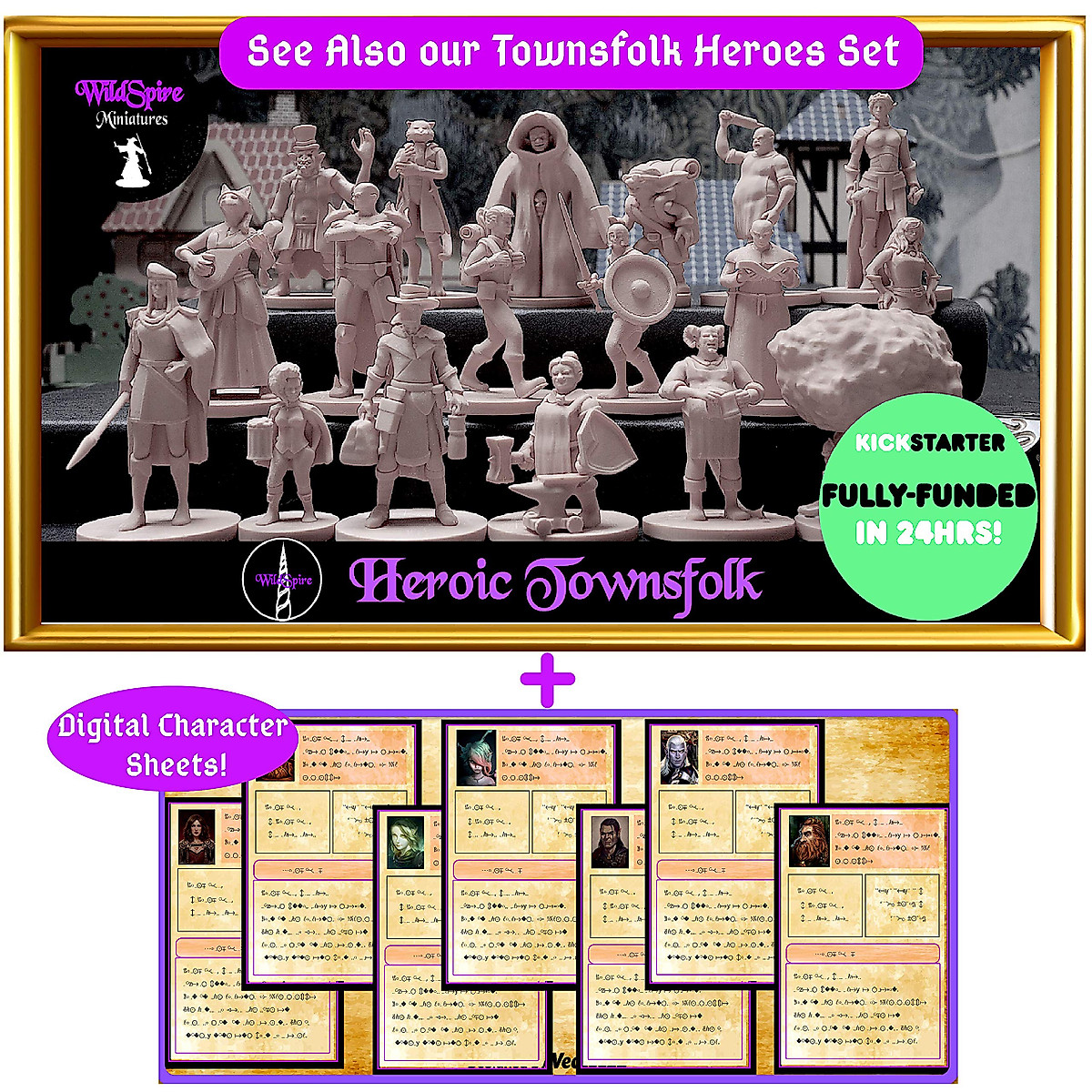 Wildspire Heroes, NPC Animal Companions & Troll King for DND Miniatures Bulk 28mm-32mm DND Minis Dungeons and Dragons Miniatures D&D Miniatures Fantasy Figures Unpainted Pathfinder Miniatures