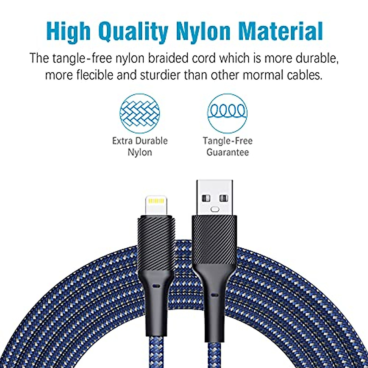 iPhone Charger Cable 10ft 5Pack,[Apple MFi Certified] Long Lightning Cable 10 Foot iPhone Charging Cord for iPhone 12/11/11 Pro/X/Xs Max/XR/8/8 Plus/7/6/6s/SE/5c/5s/5 iPad Air 2/Mini Airpods