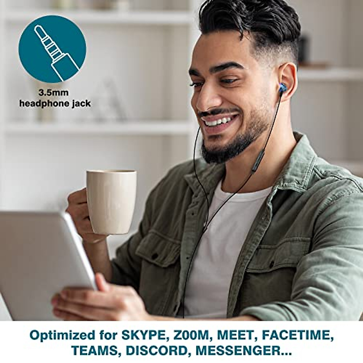 JELANRY 3.5mm Headphones Noise Canceling with Earbuds Microphone Deep Bass in-Ear Wired 3.5mm Jack Earphones for Google Pixel 4a 3a 5a Moto G Power Pure Samsung S10 S10e S9 A03s A52 A14 A12 A13 Purple