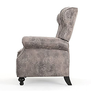 Christopher Knight Home Waldo Tufted Wingback Recliner Chair(Warm Stone).