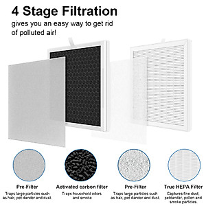 CFKREYA 2 Pack Replacement Filter Sets for Pure Enrichment PureZone Air Purifier PEAIRPLG,3-in-1 H13 True HEPA Filter Replacement Filter