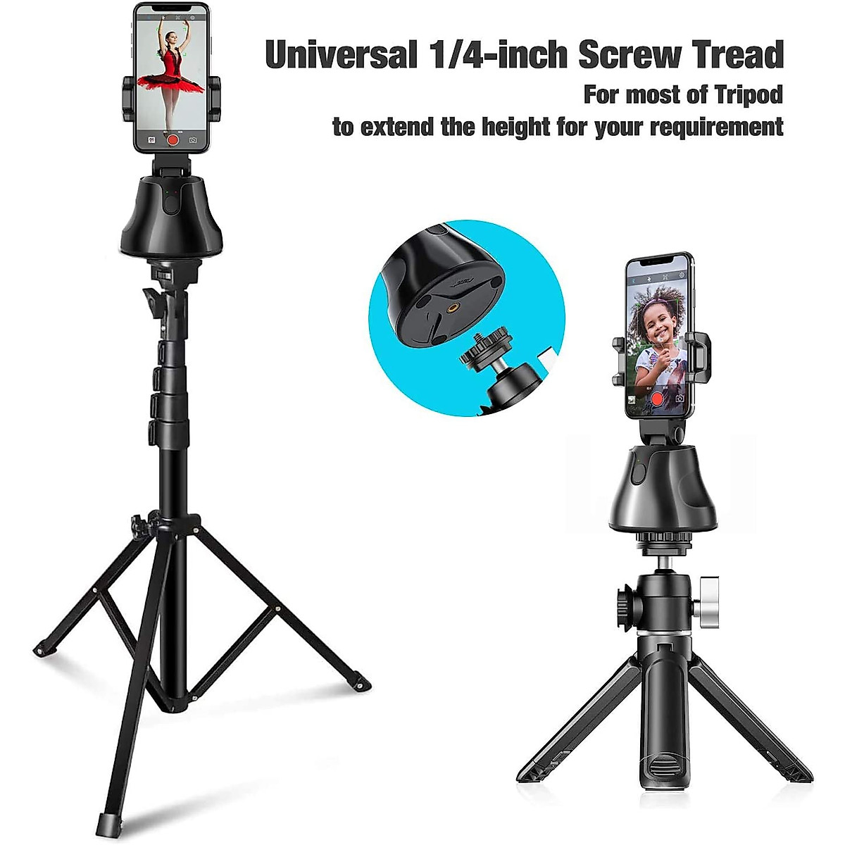 Gimbal 360 Rotation Auto Face & Object Tracking Vlog Shooting Smartphone Mount Holder Apai Genie 1(White)