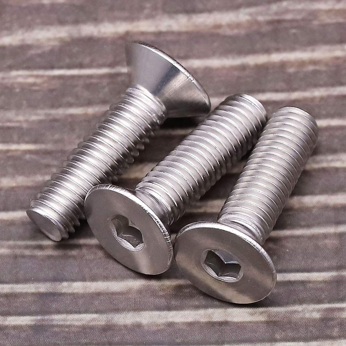 #10-24 x 1/2" Flat Countersunk Head Socket Cap Screws, 304 Stainless Steel 18-8 SS, Full Machine Thread Coverage, Allen Hex Drive, 50 PCS