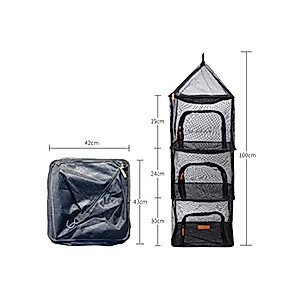 BESPORTBLE Foldable 4 Layers Hanging Drying Net Hanging Dryer Net with Zipper for Outdoor Exquisite Home Accessories